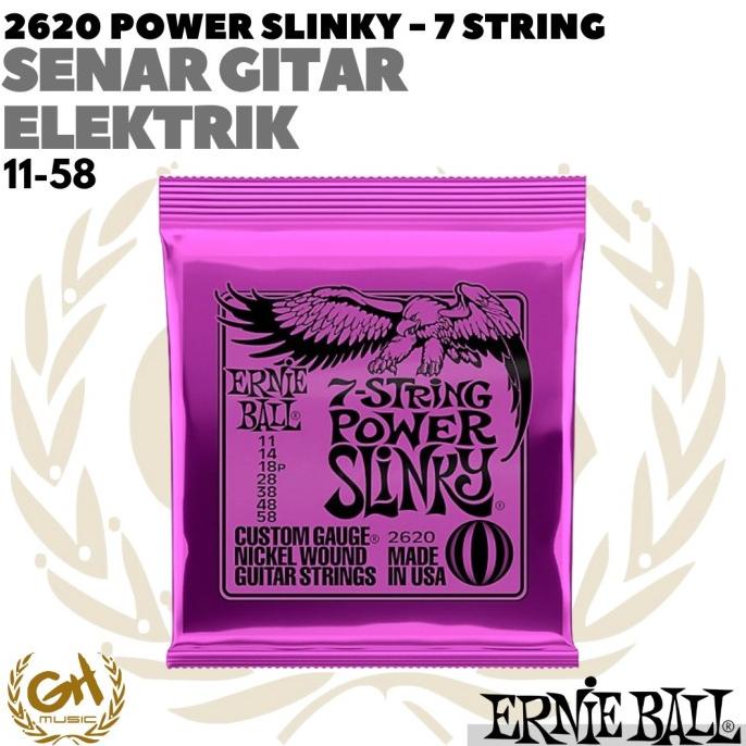 Jual Ernie Ball 2620 Power Slinky 7-String Nickel Wound Electric 11-58 ...