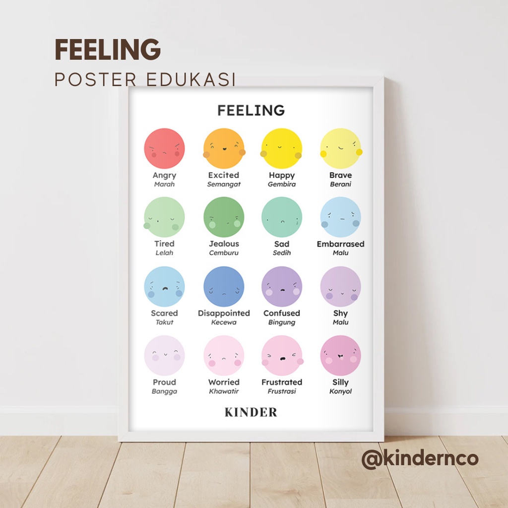 Jual Poster edukasi anak - Feelings | Macam - macam emosi | Shopee ...