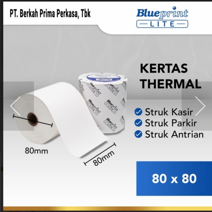 Jual KERTAS THERMAL KASIR KERTAS STRUK PARKIR BLUEPRINT LITE 80 X 80 ...