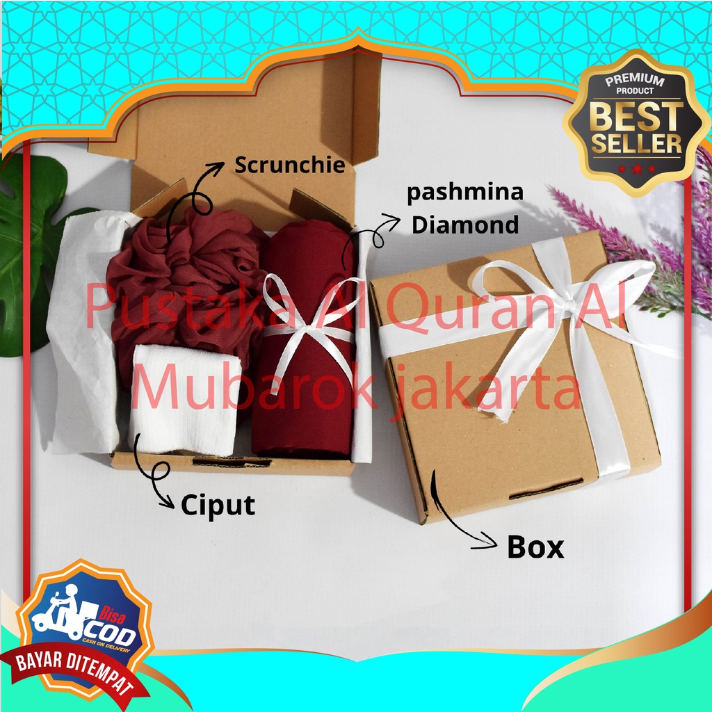 Jual Hampers Jilbab Kerudung Hijab Aesthetic Gift Box Cantik Paket Ulang Tahun Cewek Krudung ...
