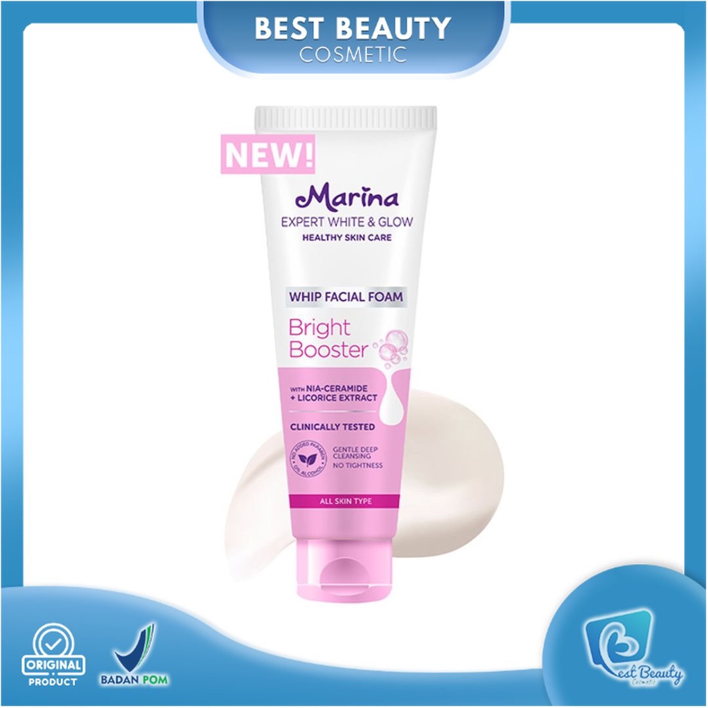 Jual ★ Bb ★ Marina Expert White And Glow Whip Facial Foam 50ml Bright