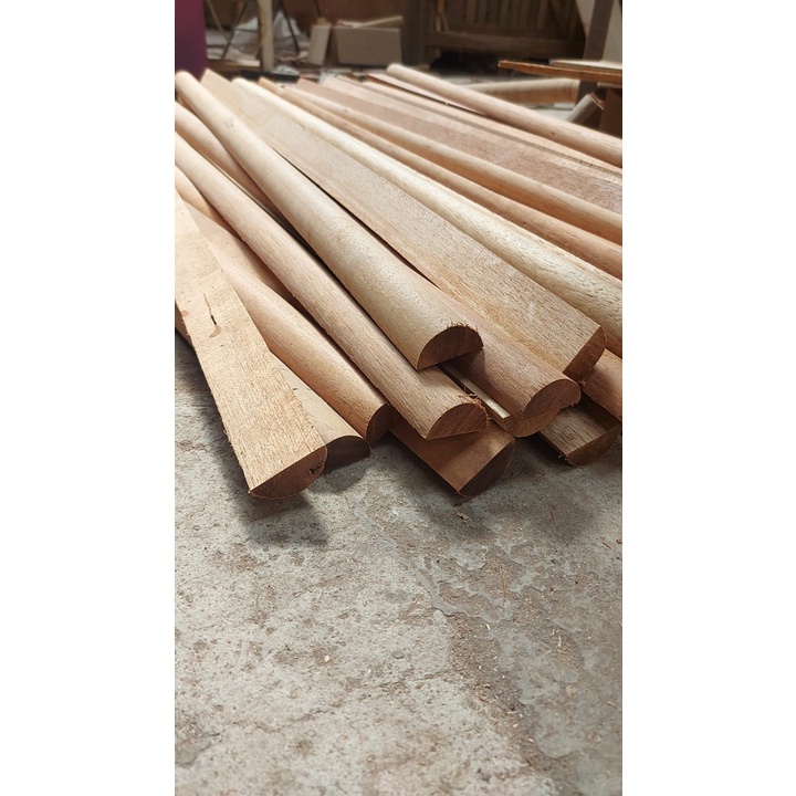 Jual kayu setengah lingkaran 39mm x 3m/kayu lis profil/kayu setengah ...