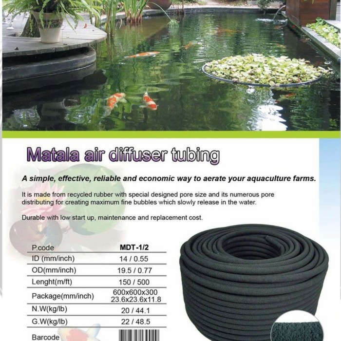 Jual Matala Air Diffuser Tubing Selang Udara Uniring Rubber Hose Pond ...