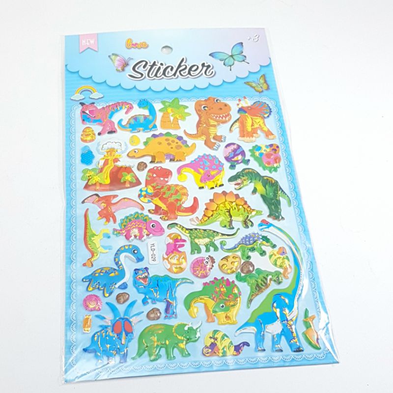 Jual Sticker Anak Timbul + Mewarnai Dinosaurus YLD-029 | Shopee Indonesia