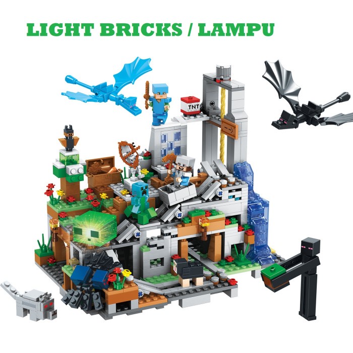 Jual Brick 1013 Lego Minecraft My World The Mountain Light Bricks ...