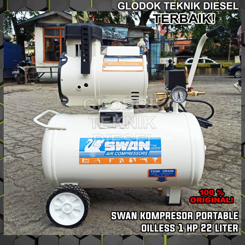 Jual SWAN Kompresor Oilless 1 HP 22 Liter Silent DR 175 22 L Oil Less ...