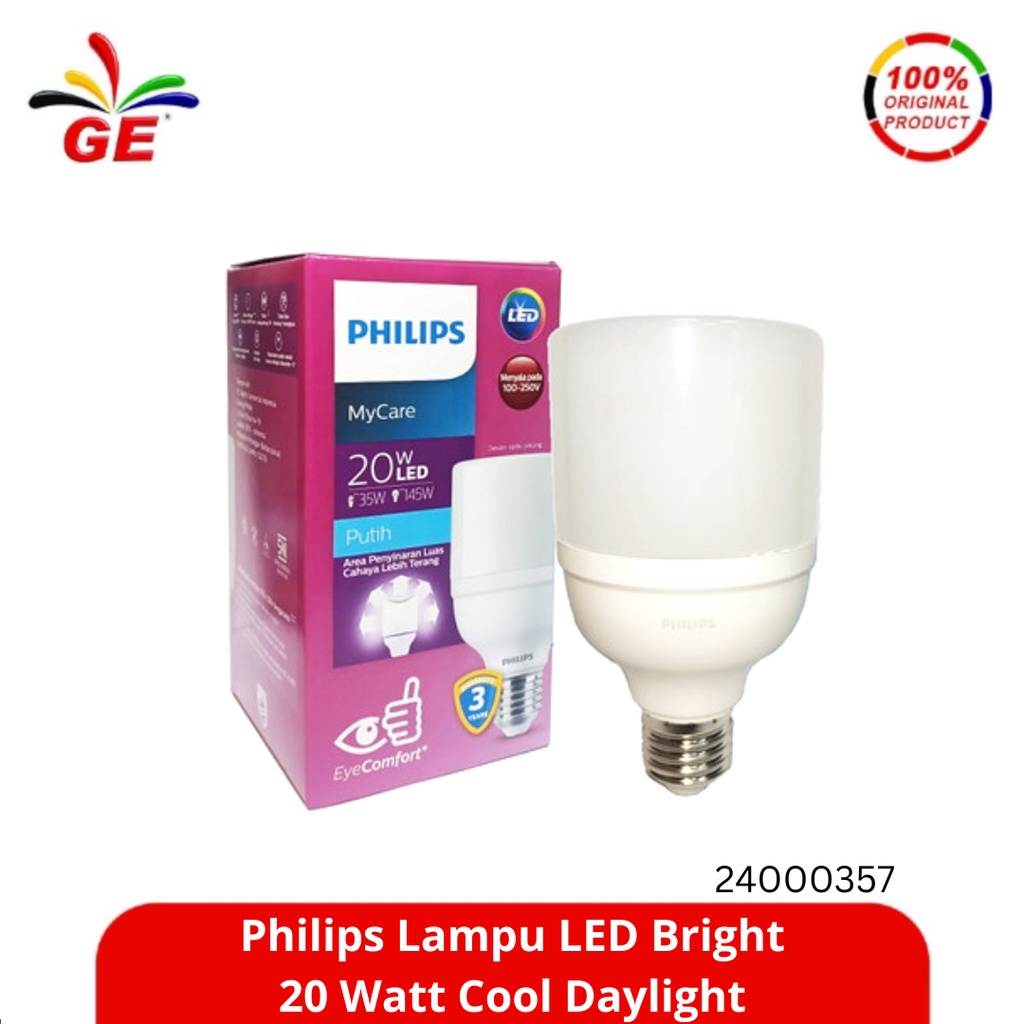 Jual PHILIPS - Lampu LED Bright 20 Watt Cool Daylight 24000357 | Shopee ...
