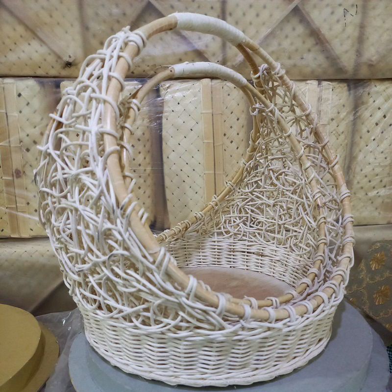 Jual Kranjang Parcel Rotan MODEL CINCIN Bulat 1set isi 2 | Shopee Indonesia