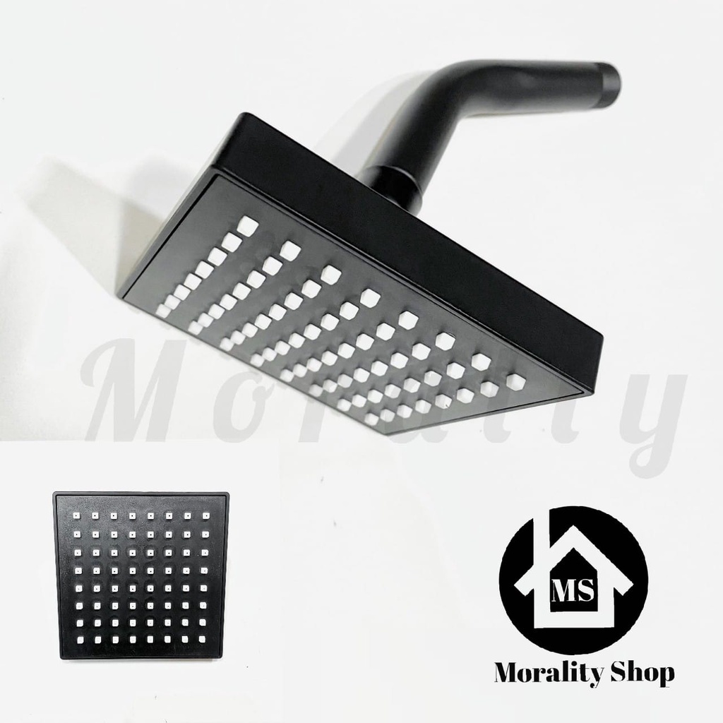Jual Shower Tanam Tembok Kotak Hitam 10cm Shower Pancuran Mandi 4 inch ...