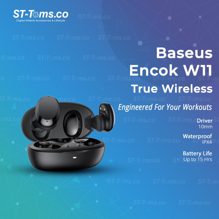Jual Baseus Encok W11 True Wireless Bluetooth Earphones TWS - NGTW06 ...
