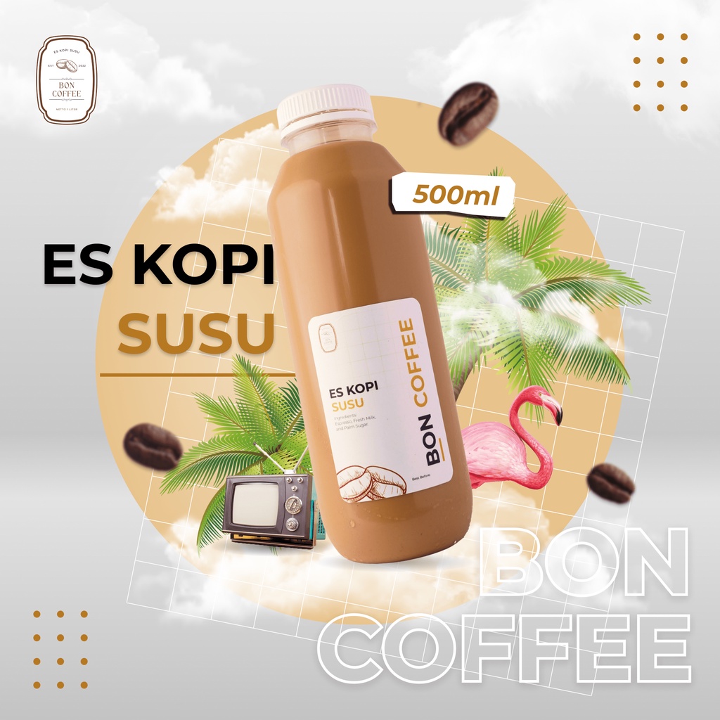 Jual Kopi Susu Gula Aren Bon Coffee dari Bon Magasin - 500 ml | Shopee Indonesia