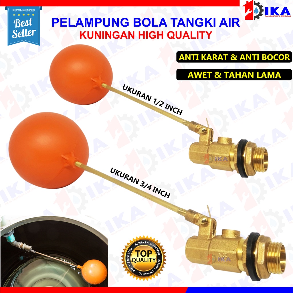 Jual Floating Valve Brass Pelampung Bola Tangki Air d. 1/2" Pelampung Toren 1/2 inch | Pelampung ...