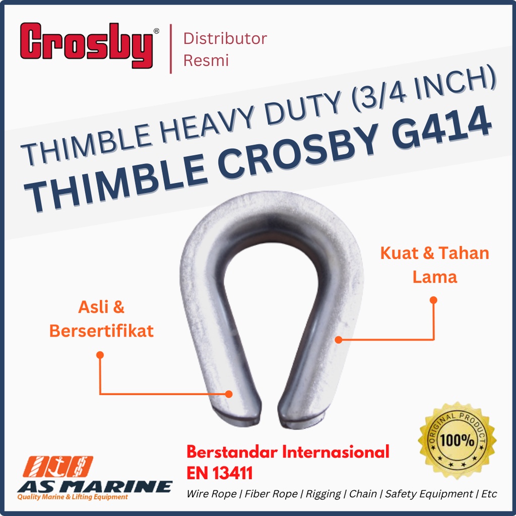 Jual CROSBY Thimble / Causan / Kaus Kawat Heavy Duty G414 (3/4 Inch ...