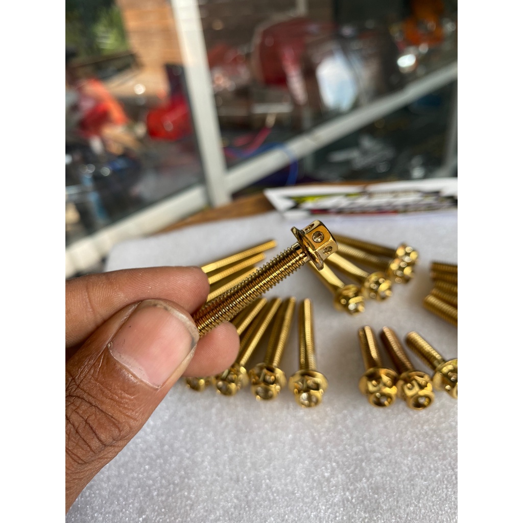 Jual BAUT PROBOLT GOLD BLOK MESIN CB GL MEGAPRO TIGER BAUT PROBOLT BAK MESIN SET KIRI KANAN PNP ...