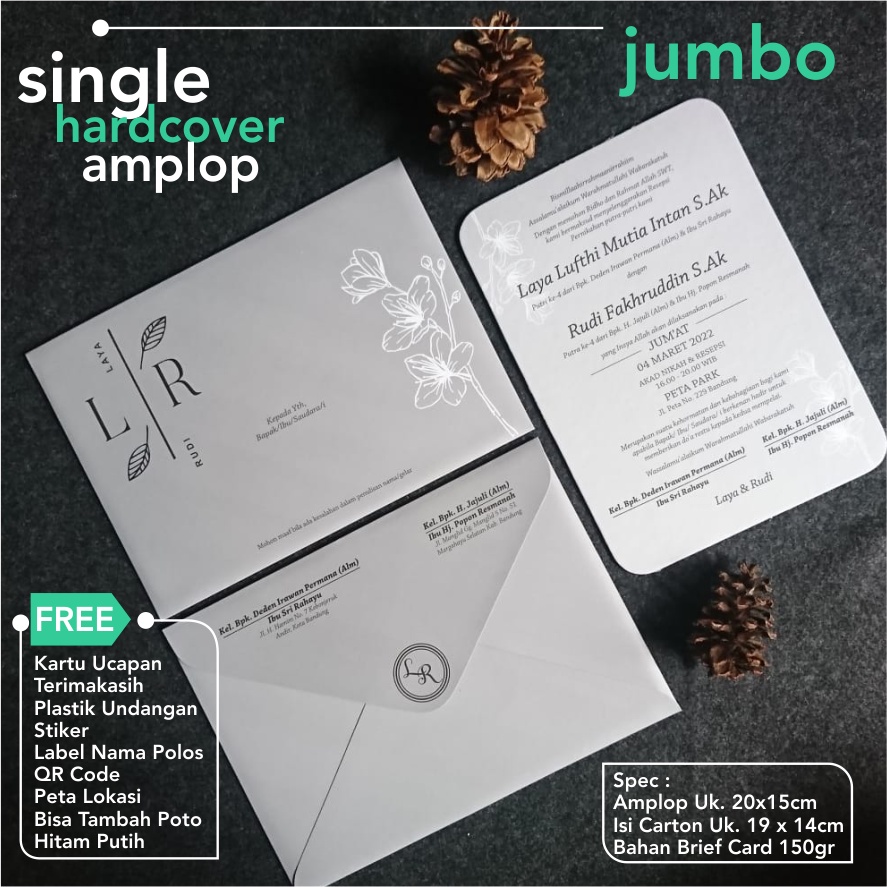 Jual Undangan Single Hardcover + Amplop Jumbo | Shopee Indonesia