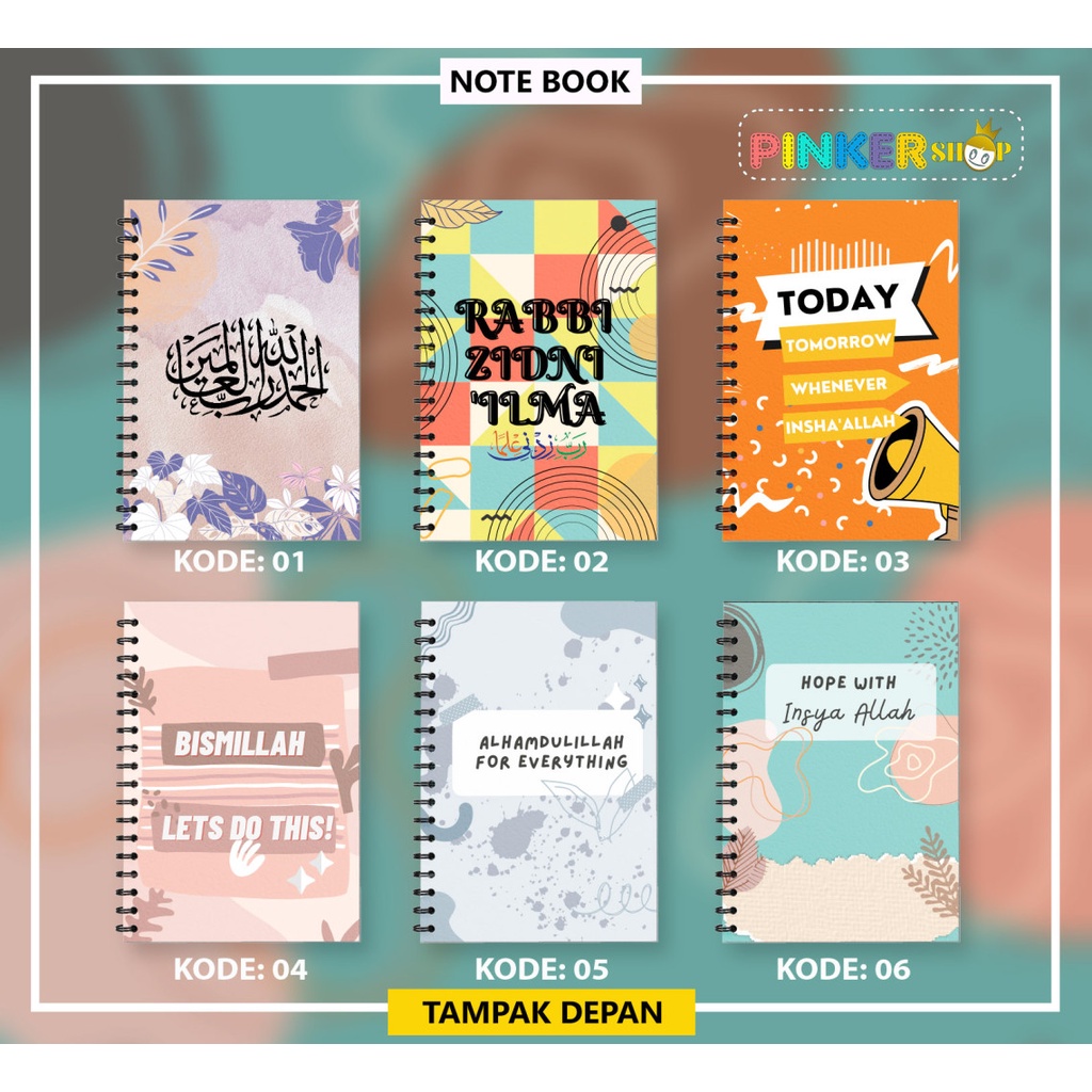 Jual (NS-004) BUKU TULIS NOTEBOOK ISLAMI SPIRAL POLOS/GARIS | Shopee ...