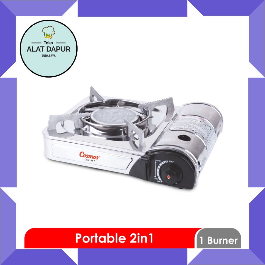 Jual Kompor Portable COSMOS + Koper CGS 123P kompor travelling Gas Butane 123 P | Shopee Indonesia