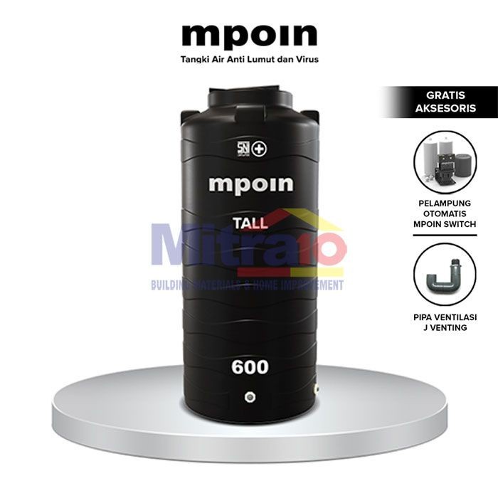 Jual Toren Mpoin Toren Air Tw600 600 Liter Tall Wave Series Water Tank ...