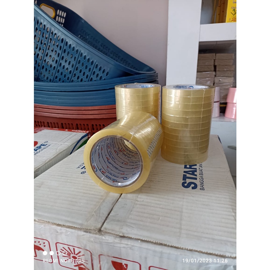 Jual LAKBAN STAR TAPE 3 pcs 12mm x 90 yard LAKBAN KUAT | Shopee Indonesia