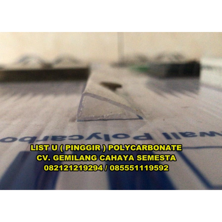 Jual List U ( Pinggir ) Atap Polycarbonate ( 6 Meter ) / Atap ...