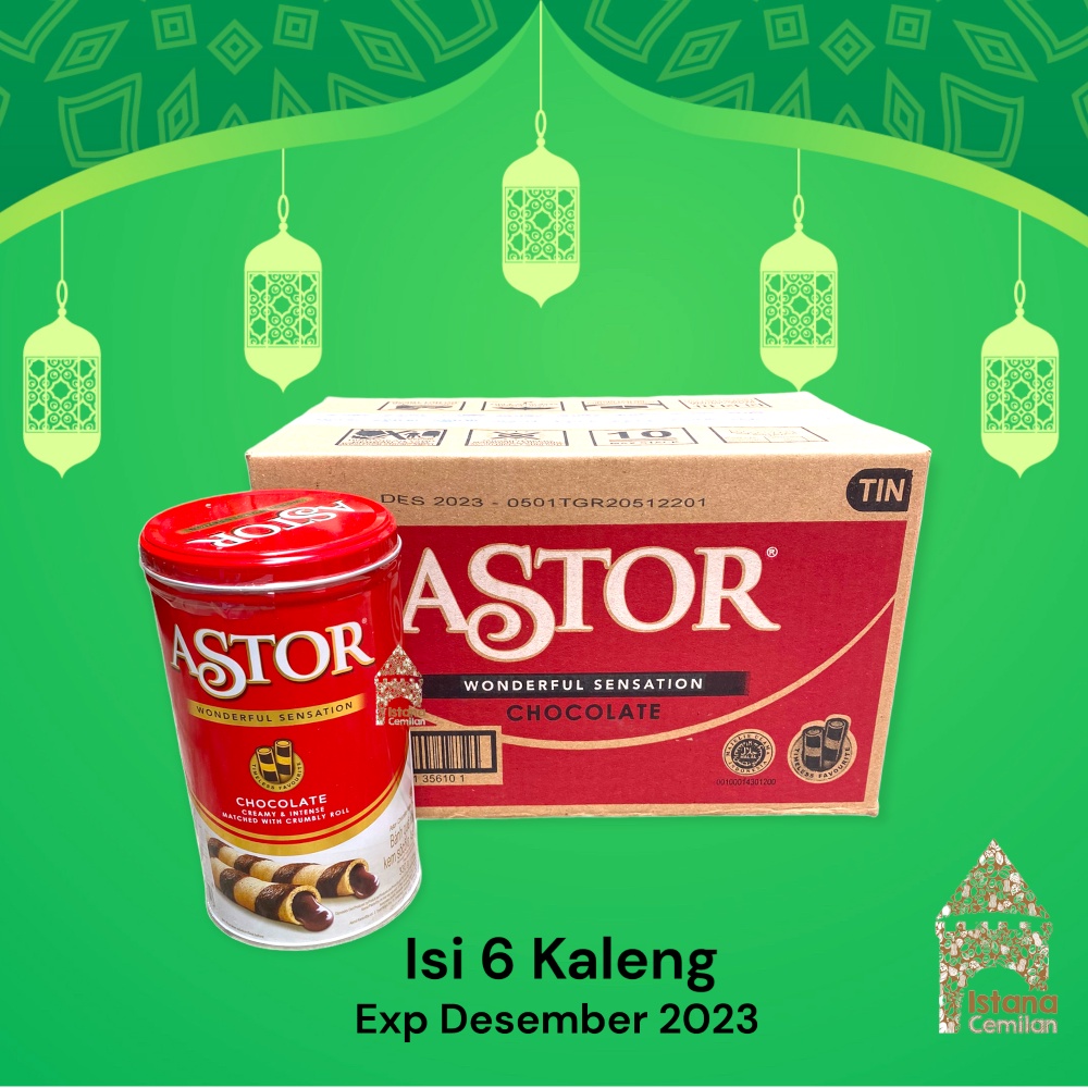 Jual Astor Wafer Roll Chocolate Kaleng DUS (isi 6 kaleng) Kue Lebaran ...