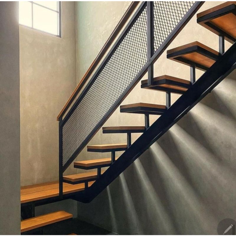 Jual tangga baja wf tangga besi kayu | Shopee Indonesia