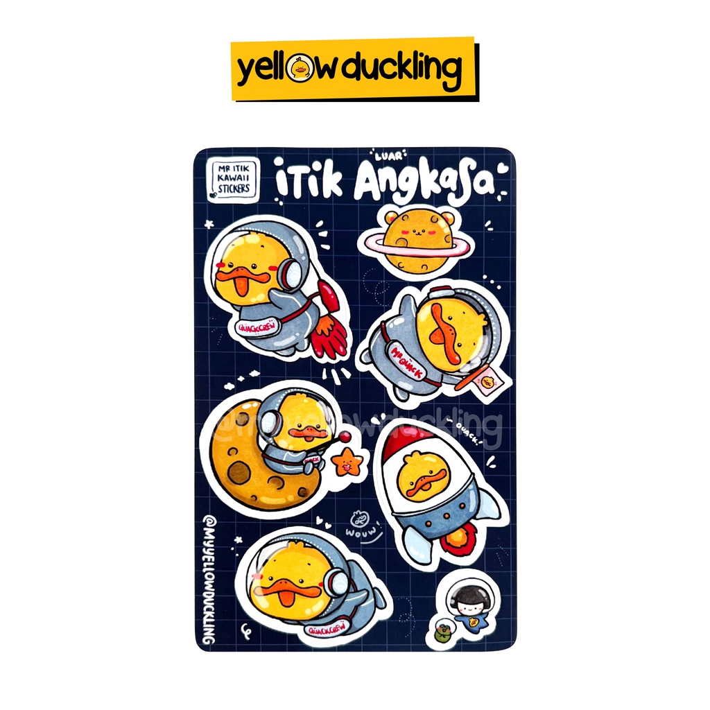 Jual STICKERS - ITIK ASTRONOT IN SPACE EDITION STICKER SET - STIKER ...