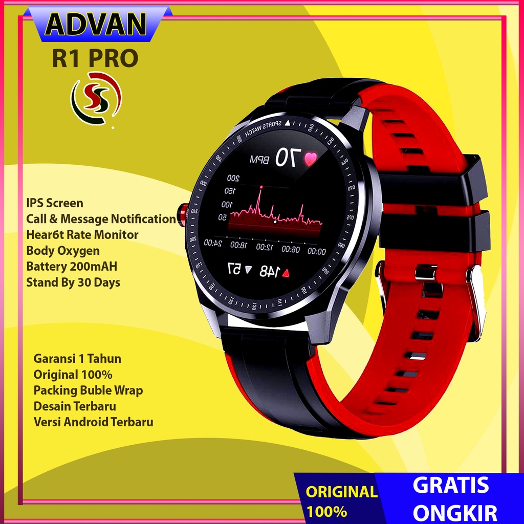 Jual Advan Startgo Smartwatch R1 Pro 1.3 inci | Pemantauan SpO2 24 Jam | Blood Oxygen | 15 mode ...