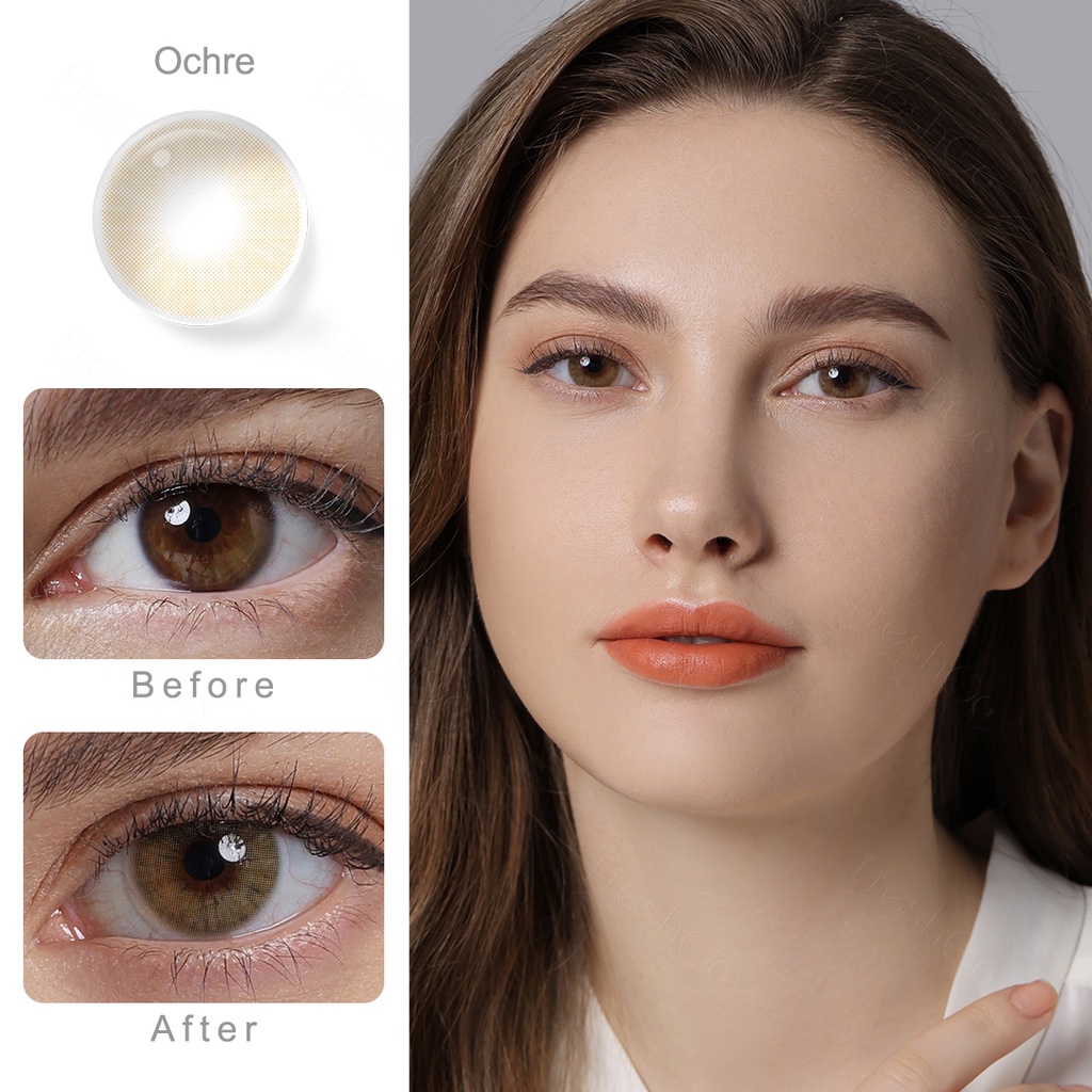 Jual Softlens Minus 0.00/-8.00 Icy gray Ochre lensa kontak 14.2mm ...