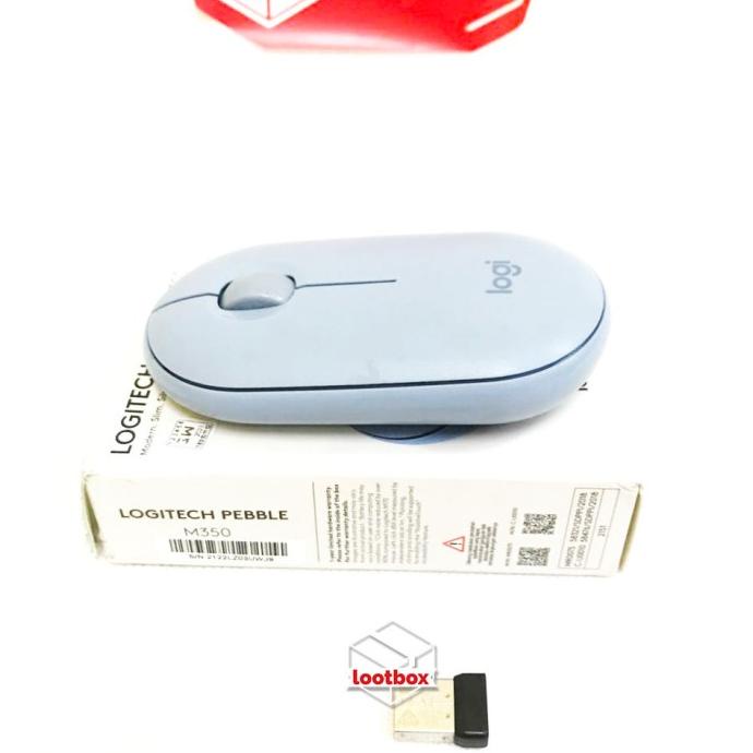 Jual Logitech M350 Pebble Bluetooth Silent Wireless Mouse - Blue Grey ...