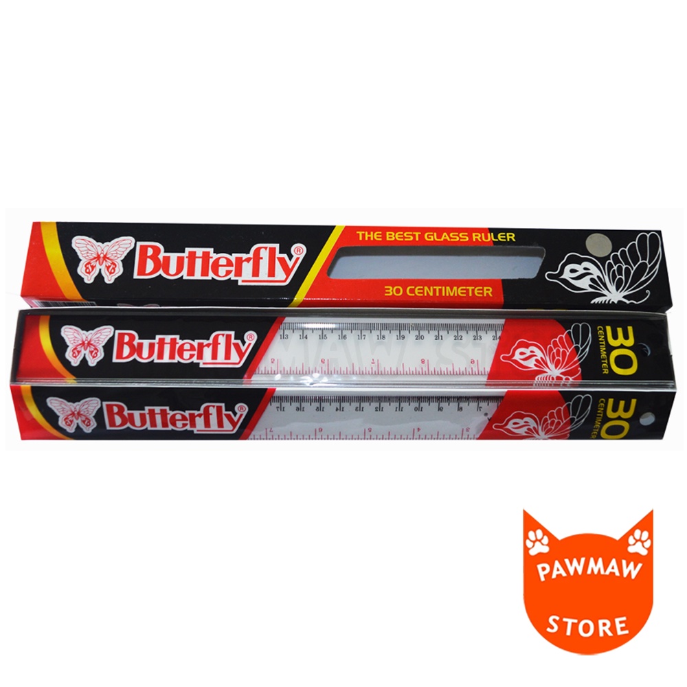 Jual Penggaris Butterfly Ukuran 30cm ( PACK ) | Shopee Indonesia