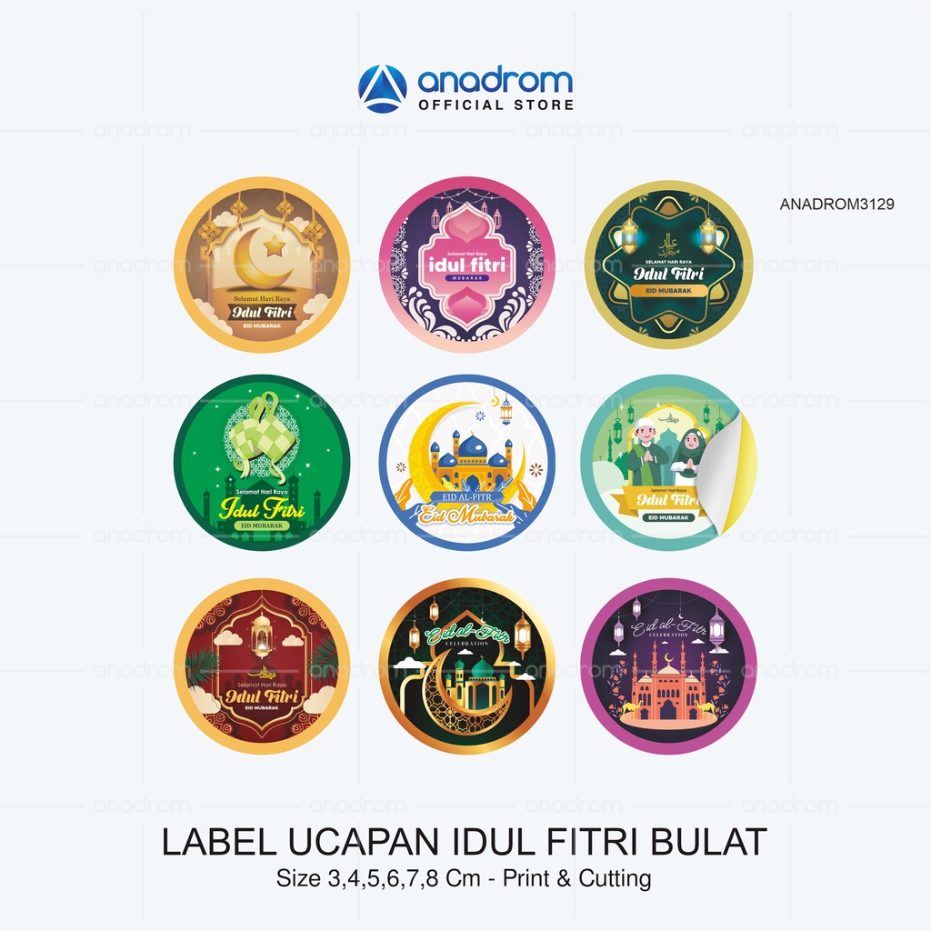 Jual Sticker Label Bulat Idul Fitri I Sticker Ucapan Lebaran Idul Fitri ...