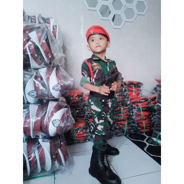 Jual Baju seragam TNI Loreng anak(bahan drill premium bukan rifstok serat kotak) | Shopee Indonesia