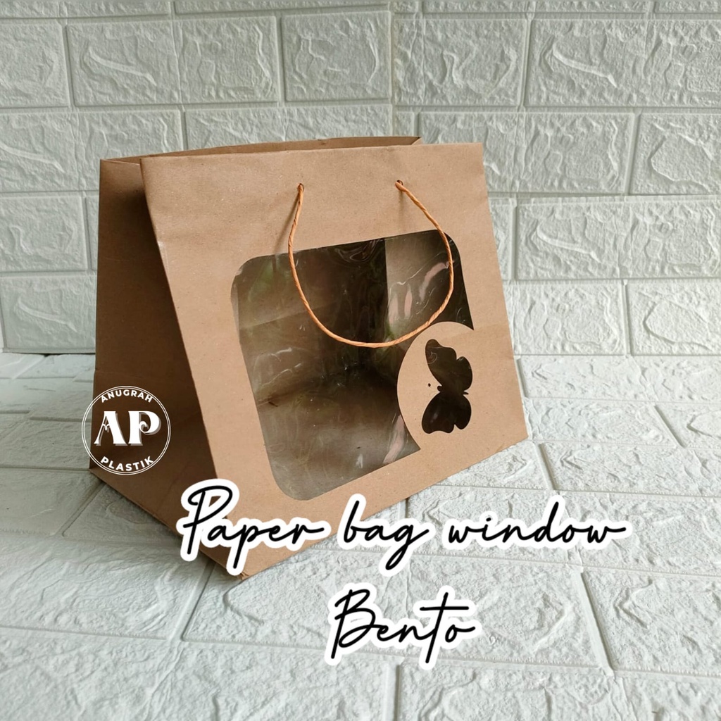 Jual Paper Bag Mika Bento Uk 26 x 18 x 22 cm Paper Bag Coklat Mika ...