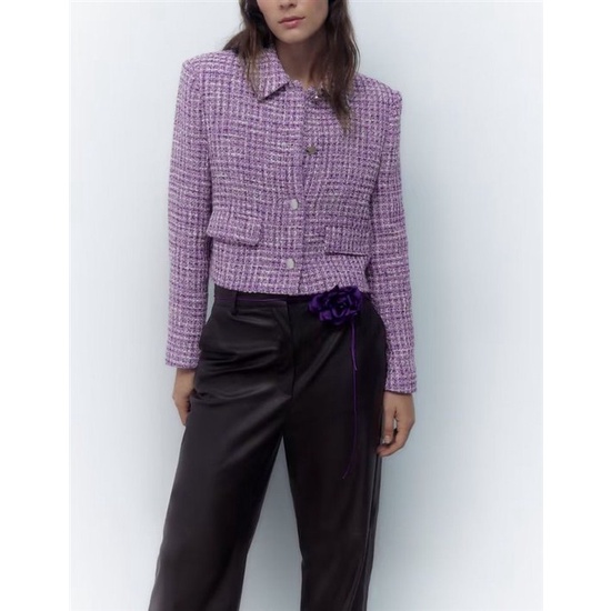 Jual 35180 Purple Tweed Suit | Shopee Indonesia