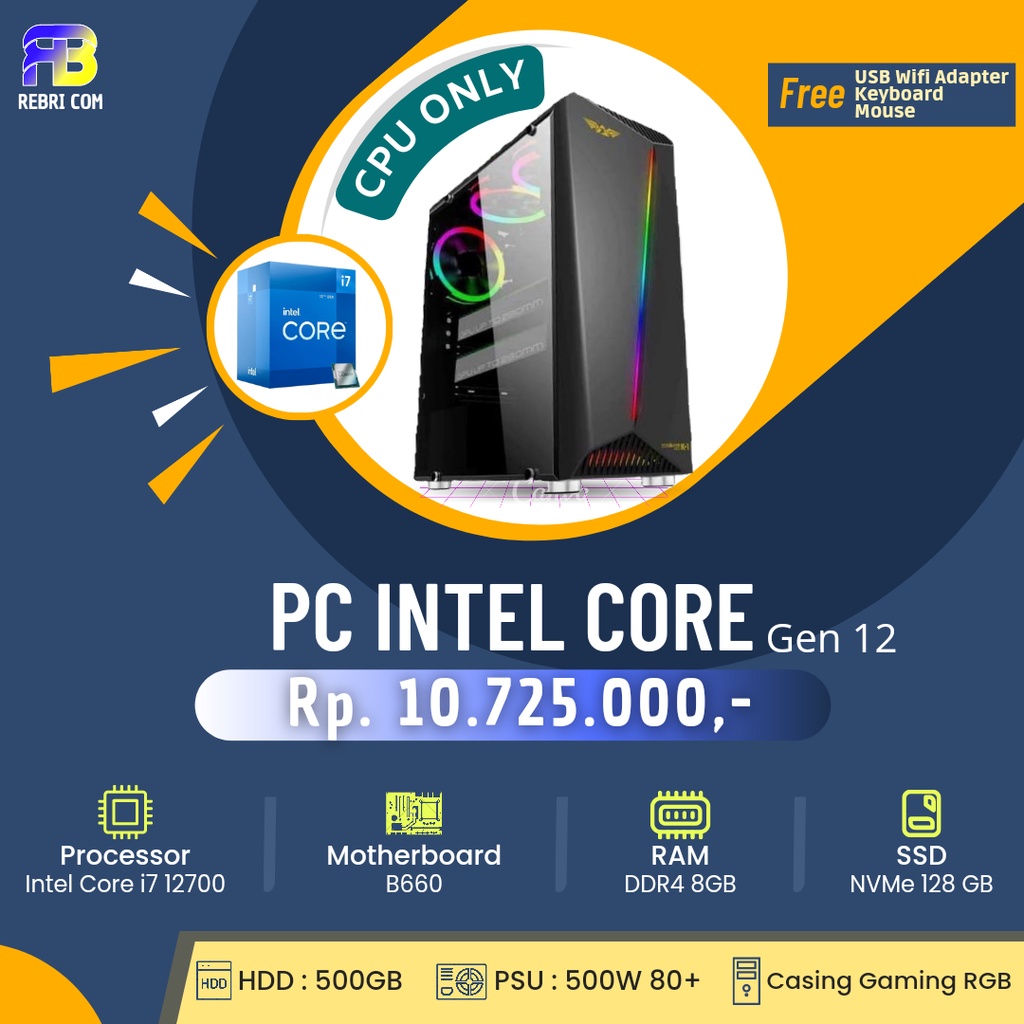 Jual PC Processor Intel Core i7 12700 8GB / FULLSET | Shopee Indonesia