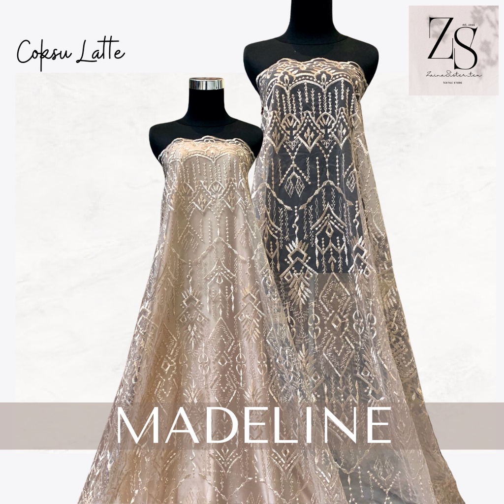 Jual Bahan Kain Kebaya Brukat Tile Etnik Mewah Madeline Warna Coksu ...