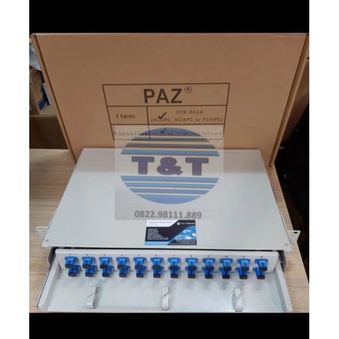 Jual OTB RACK 24 CORE MERK PAZ + ADAPTOR SC UPC | Shopee Indonesia