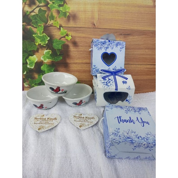 Jual Souvenir mangkuk ayam keramik free box free sablon nama | Shopee ...