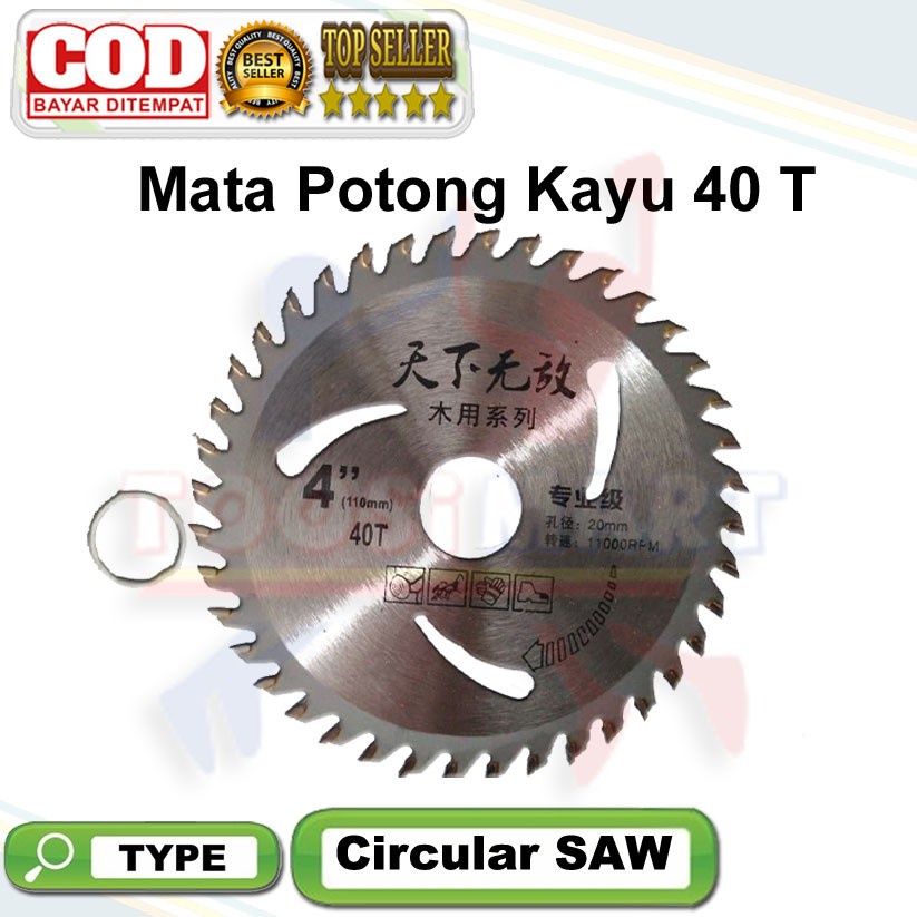 Jual Mata Gergaji Circular Saw Blade 4" x 40T - Mata Gerinda Pisau Potong Kayu 4 Inch | Shopee ...