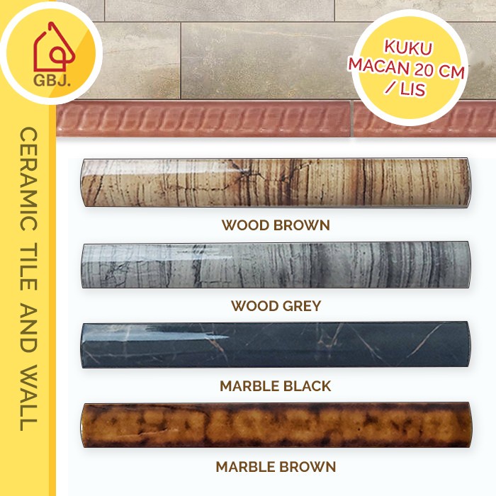 Jual LIST KERAMIK MOTIF MARMER 20 CM / KUKU MACAN KERAMIK / BON BON - | Shopee Indonesia