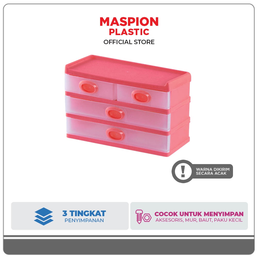 Jual Maspion Laci Mini Container Plastik - Beauty Box 304 (3 Susun ...