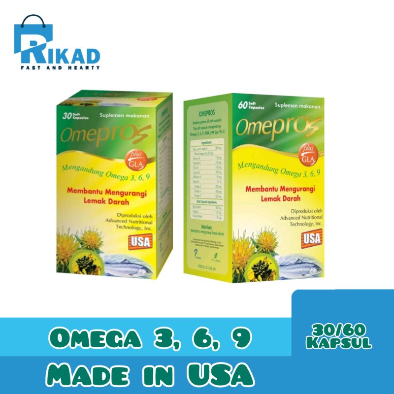 Jual Omepros 30 / 60 Kapsul. Omega 3, Omega 6, Omega 9 | Shopee Indonesia