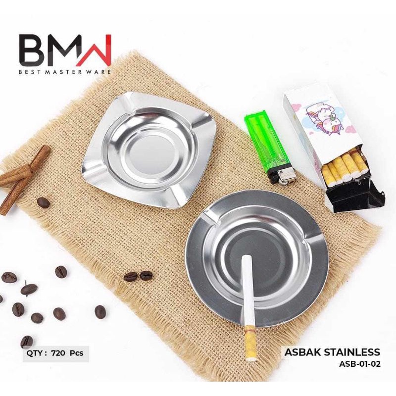 Jual Asbak Rokok Stainless Steel Anti Karat Tempat Putung Rokok Asbak ...
