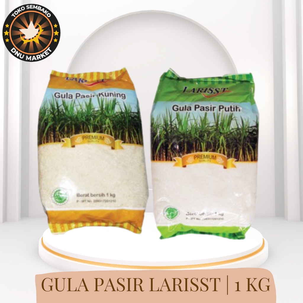 Jual GULA PASIR PUTIH PREMIUM LARISST | GULA PASIR KUNING PREMIUM LARISST | 1 KG | Shopee Indonesia