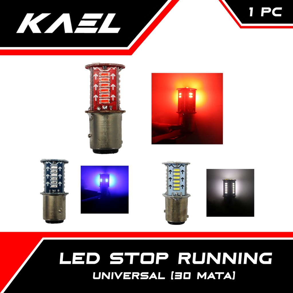 Jual LED Stop Running Universal 30 Mata DC 12 Volt BAY15D Waterfall ...