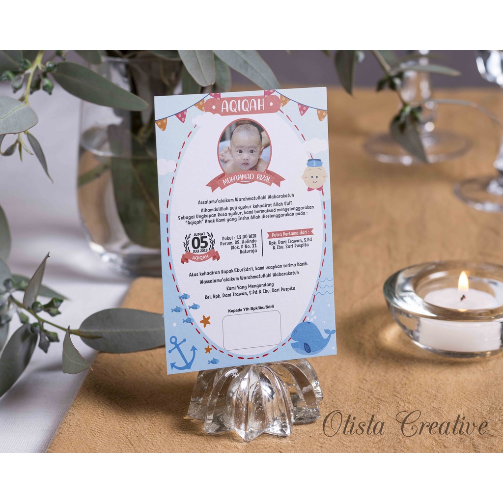 Jual Undangan Aqiqah/ Undangan Tasmiyah/ Undangan Tedak Siten | Shopee ...