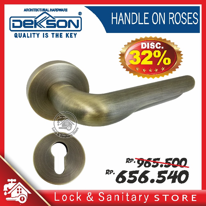 Jual Handle Pintu Dekson Dekkson LHR N110 MAB Lever Handle Roses ...