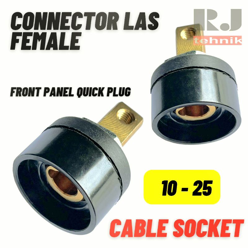 Jual Konektor Kabel Las Female 10-25 Connector Panel Quick Socket 38mm ...
