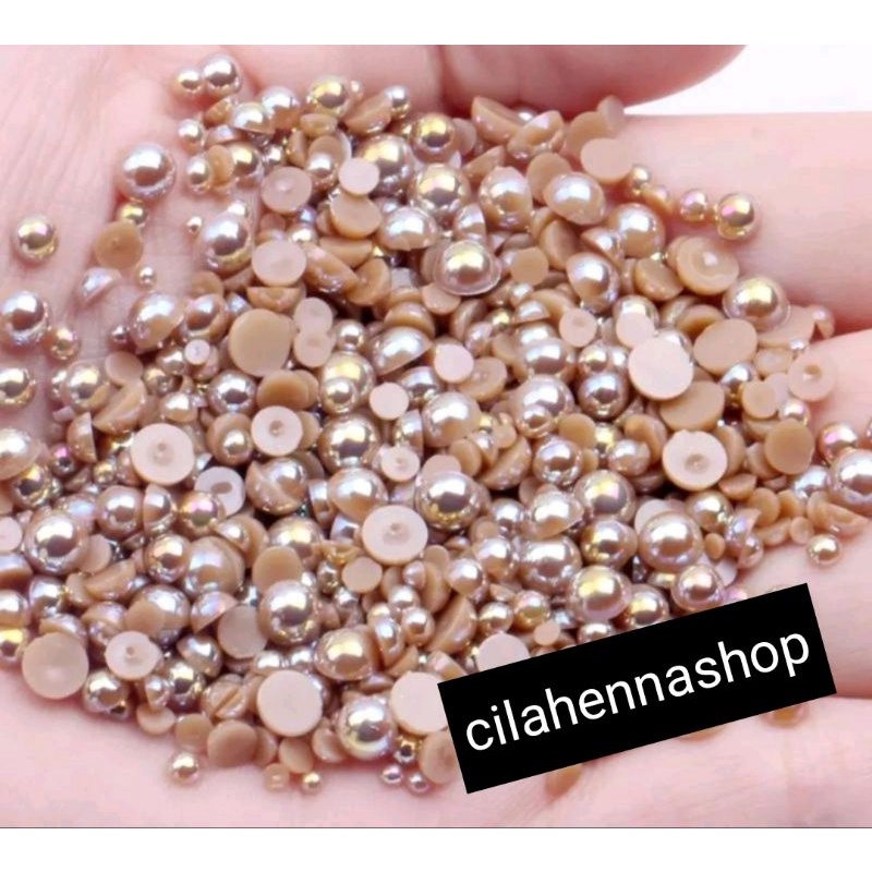 Jual HALF PEARL MUTIARA BELAH KILAP HIASAN HENNA KUKU PALSU | Shopee ...